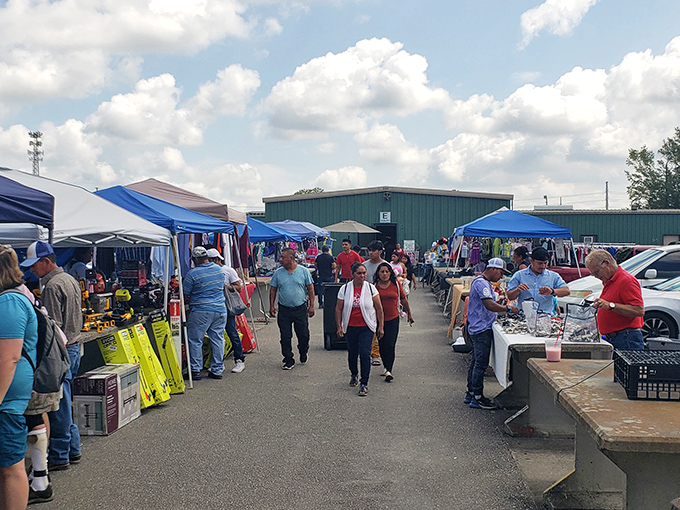 Coastal Carolina Flea Market's spacious interior offers climate-controlled treasure hunting with endless aisles of vendor booths.