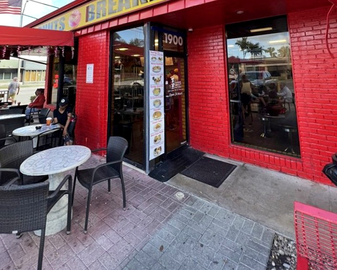 That classic red brick exterior houses decades of donut-making wisdom and time-tested recipes that never disappoint.