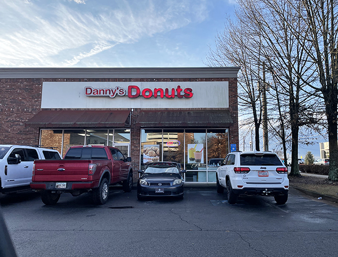 Danny's brick exterior gives off serious "we've been making donuts forever and know what we're doing" vibes. Trust the process!