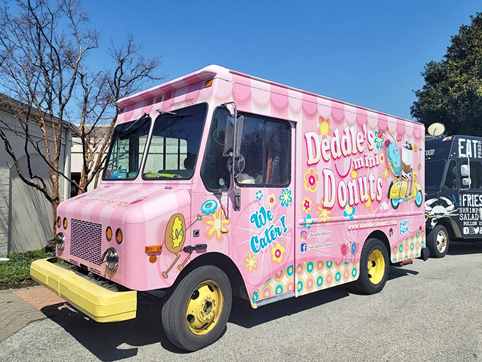 This cotton-candy-colored truck isn't just transportation &ndash; it's a mobile joy factory pumping out mini donuts that make grown adults giggle.