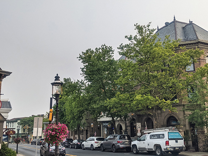 Doylestown's Main Street looks like it was plucked from a Norman Rockwell painting, complete with charming lampposts and historic architecture.