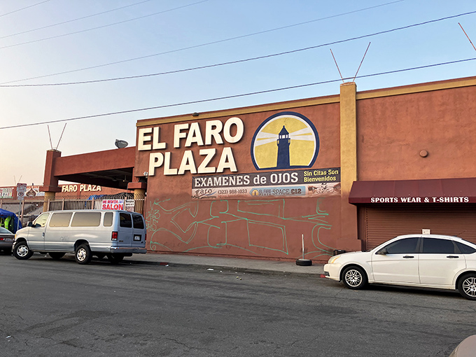El Faro Plaza stands bold against the Los Angeles sky, welcoming shoppers to a marketplace filled with local flavor and hidden finds.