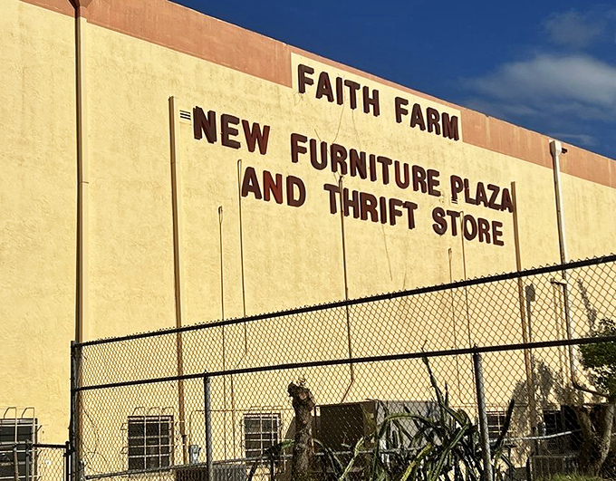 Faith Farm's warehouse-style approach means more room for treasures and easier browsing for happy shoppers.
