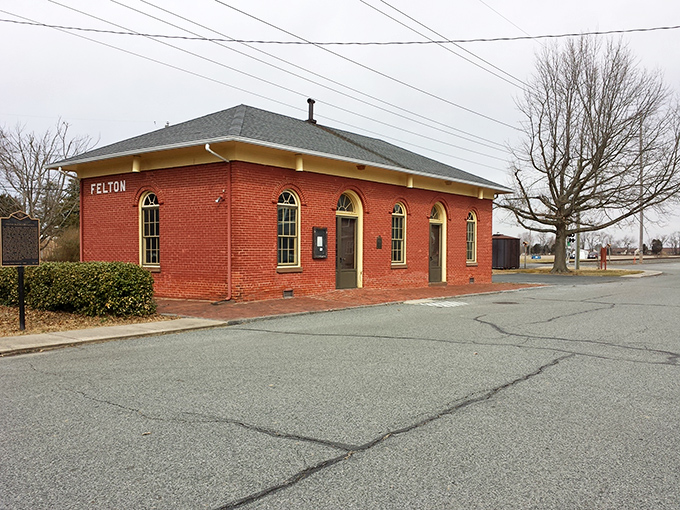 This red brick beauty stands like a proud sentinel of simpler times and train whistles.