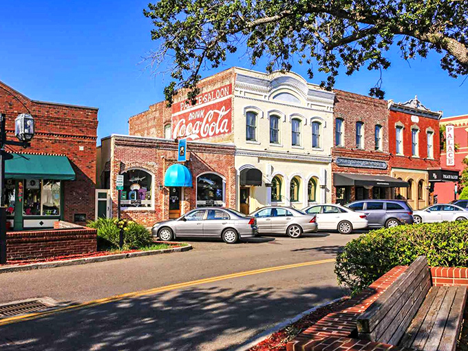 Fernandina Beach's vintage storefronts showcase a perfect blend of preservation and vibrant small-town commerce.