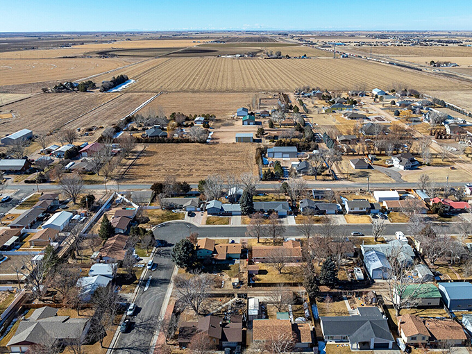 The aerial view of this small Colorado town shows why affordability and quality of life can coexist beautifully.