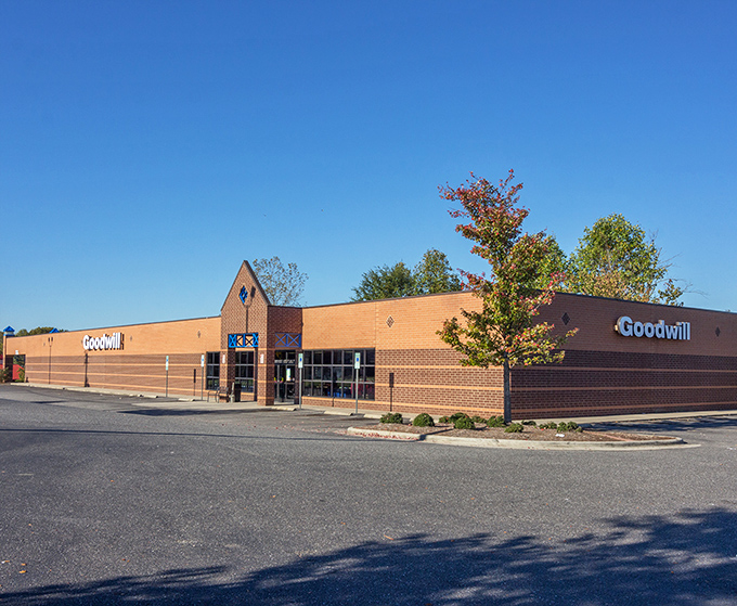 Goodwill's substantial brick building promises serious thrift shopping with the space and selection to satisfy every bargain hunter's dreams.