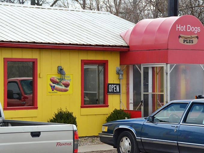 Like a cartoon hot dog stand sprung to life, complete with colors that make you smile involuntarily.