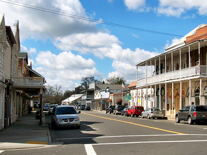 Small-town main street charm thrives where historic buildings house modern dreams and aspirations.