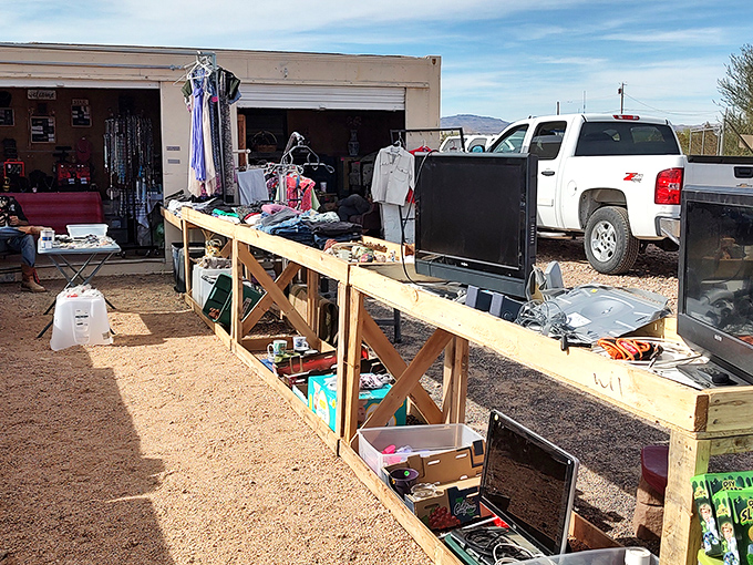 Boots, bargains, and blue skies! JV Swap Meet spreads across the desert like a pop-up treasure town.