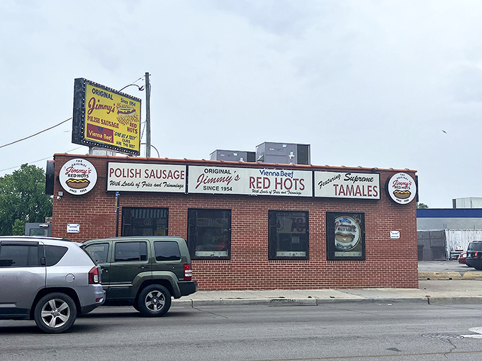 This brick fortress of flavor has been the neighborhood's reliable friend, serving up red hots with unwavering dedication.
