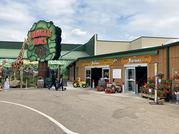 Jungle Jim's: Safari meets supermarket at this wild entrance. The giraffe is just the beginning of your international food adventure.