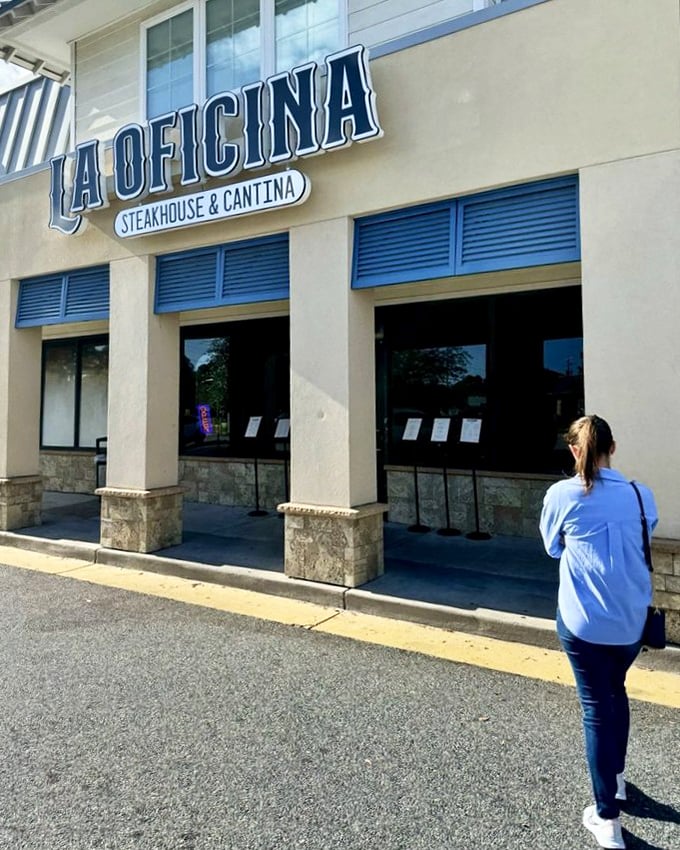 La Oficina's understated storefront hides a fusion fiesta where Mexican spices meet American beef brilliance.