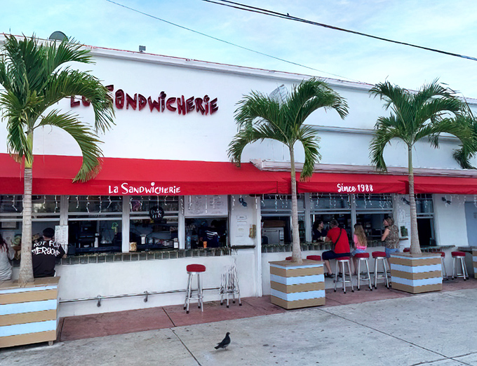La Sandwicherie's palm-framed outdoor counter feels like dining in a Miami Beach postcard &ndash; with better food.