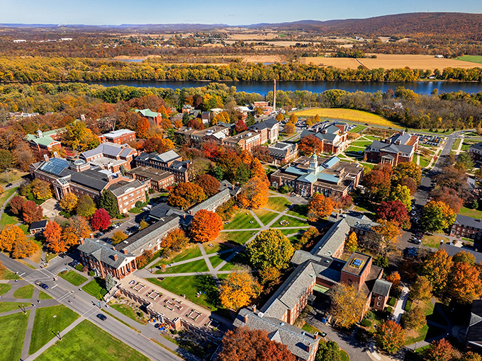Lewisburg's campus and river create perfect harmony, where education meets recreation in beautiful Pennsylvania style.