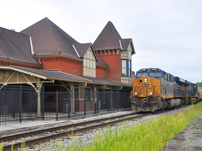 A classic train station in Lima showcases the city's railroad heritage with Victorian architecture and modern functionality.