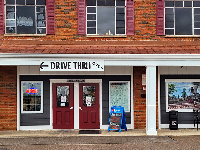 Lindenwald Station's train-themed exterior takes you back to simpler times. All aboard for breakfast that would make a conductor proud!