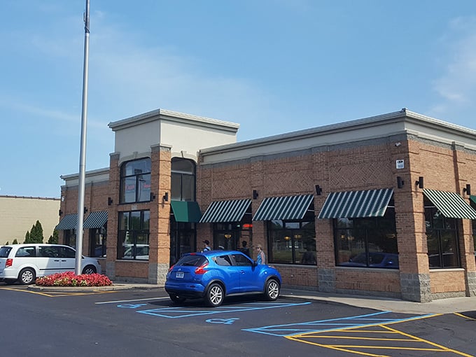 Modern brick meets timeless breakfast traditions - Detroit's hidden gem serves up morning magic.