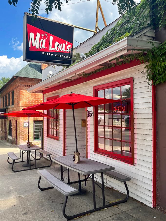 Ma Lou's white-and-red exterior is as classic as the fried chicken inside &ndash; no pretense, all flavor.