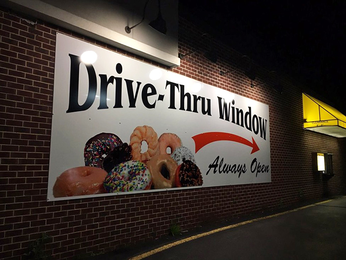 Nothing says "we're open for business" quite like a drive-thru window for donut emergencies.