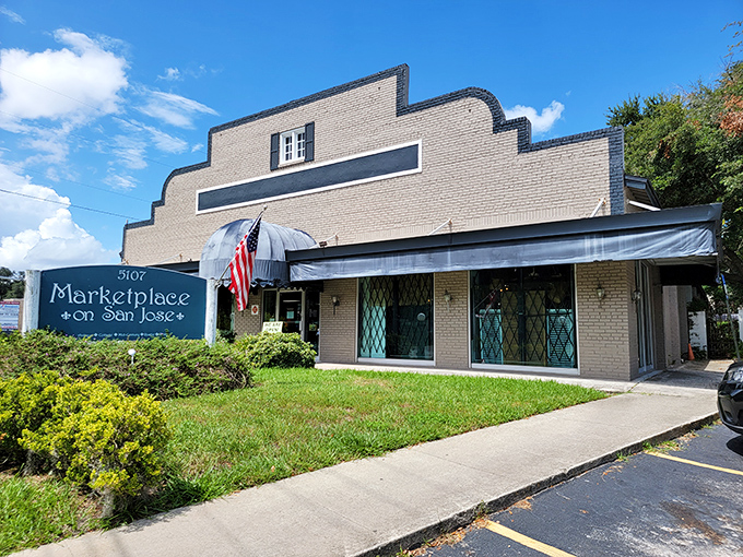 Marketplace on San Jose's distinctive brick architecture suggests serious antique business happens behind those classic walls daily.