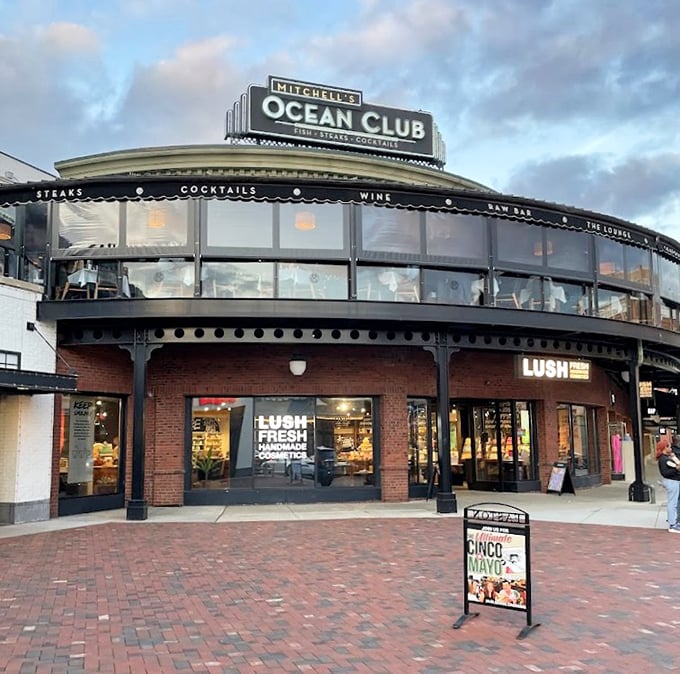 Mitchell's Ocean Club brings coastal elegance to Columbus with architecture that whispers of seaside sophistication and fresh catches.