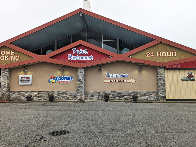 Mom And Pop's Diner's classic brick design has welcomed hungry Boilermakers for generations of comfort.