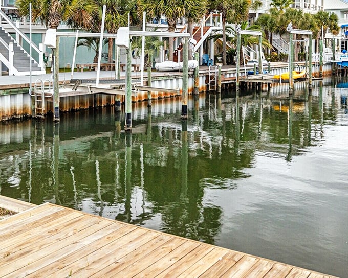 Waterfront homes with private docks create a postcard-perfect scene in Navarre Beach, where boats replace cars as the preferred transportation.