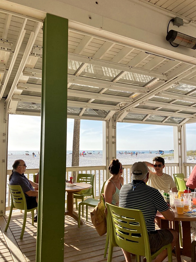 Palm Pavilion's green and white oasis proves that sometimes the best things in life really are sandy. 