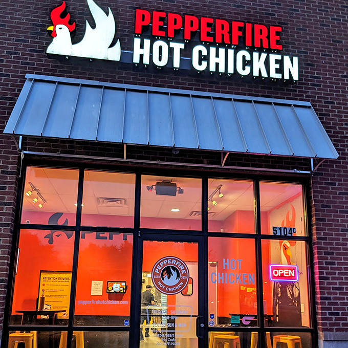 Pepperfire's flaming logo and bright windows promise a heat experience worth writing home about. If your taste buds could take selfies, this would be the spot!