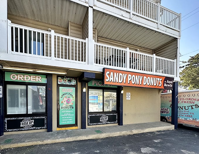 Beach apartments above, donut paradise below - Sandy Pony's Dewey location is vacation central.