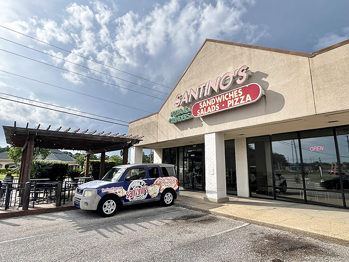That branded delivery vehicle parked outside isn't just transportation—it's a chariot delivering cheesy happiness throughout Pensacola.