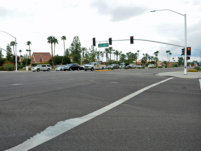 Scottsdale: Palm trees standing at attention under that impossibly blue sky. Even the traffic signals seem to move at vacation pace.
