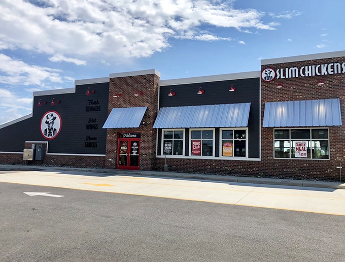 Clean lines and modern brick house some seriously impressive hand-breaded tenders that'll change your chicken game.