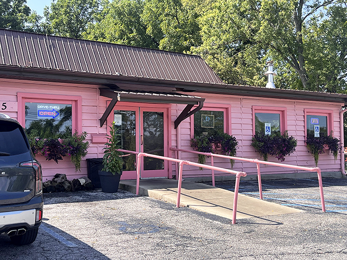 Hot pink exterior that's impossible to miss - confidence like this only comes from knowing your ribs can back up the bold statement.