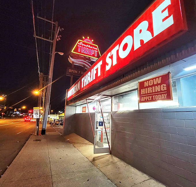 Even after dark, the thrill of the hunt continues at this Charlotte Avenue institution of secondhand success.