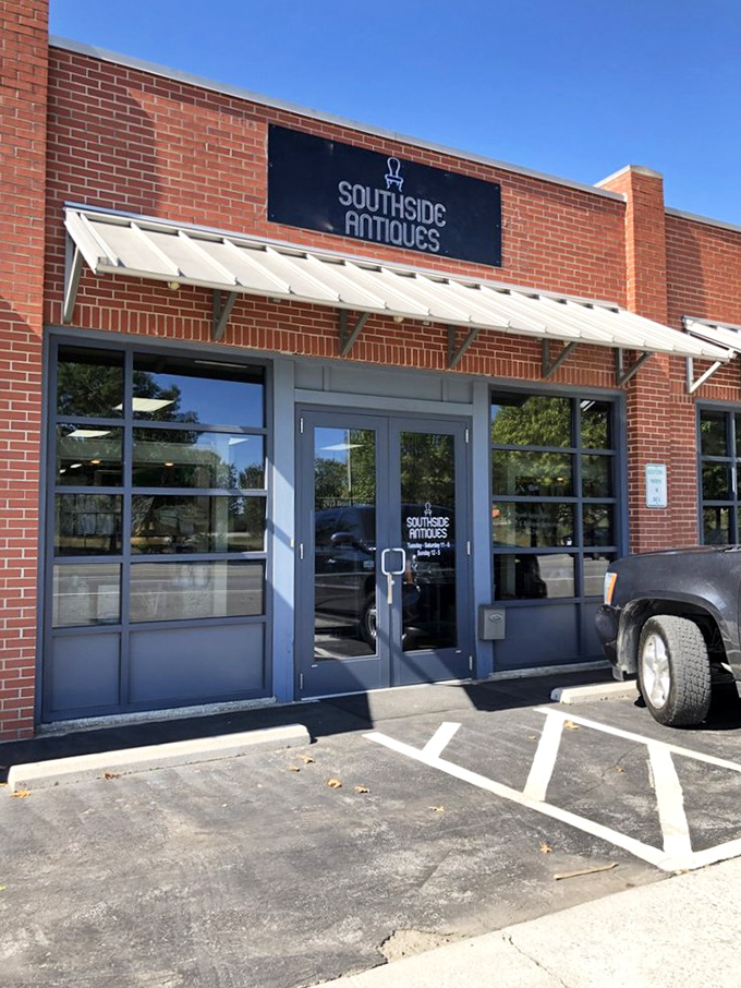 Southside Antiques' modern brick facade brings vintage shopping into the 21st century &ndash; no dust bunnies in sight!