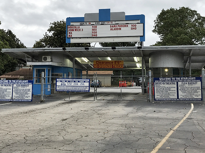The Starlight's iconic marquee stands sentinel over Atlanta's most unique shopping experience. From "Godzilla" to garage sale&mdash;what a double feature!