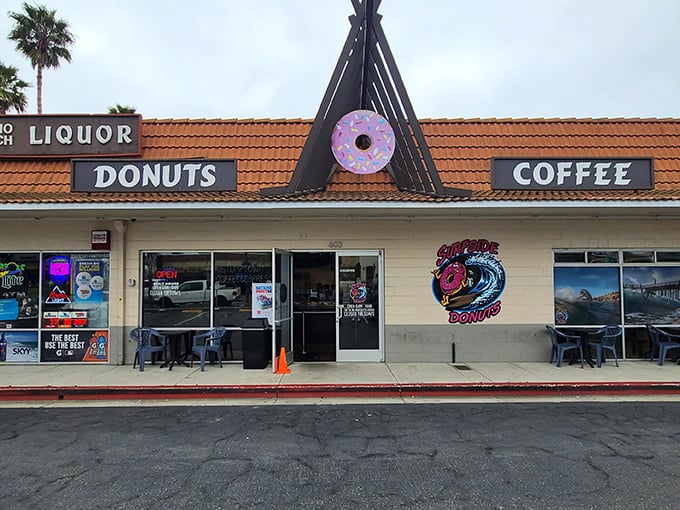 That surfboard-inspired roof design hints at the laid-back beach vibes waiting inside this Pismo gem.