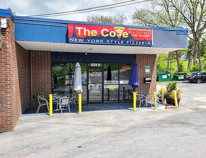 This unassuming brick building houses pizza that would make a New Yorker put down their subway map and take notice.