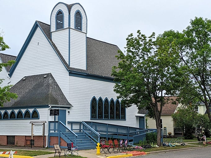 White clapboard churches with twin spires reach skyward, offering spiritual comfort in communities where faith still anchors daily life.