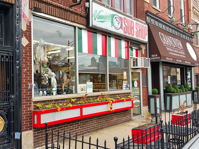 Vinnie's cheerful storefront with its flower boxes says "welcome" before you even walk in.