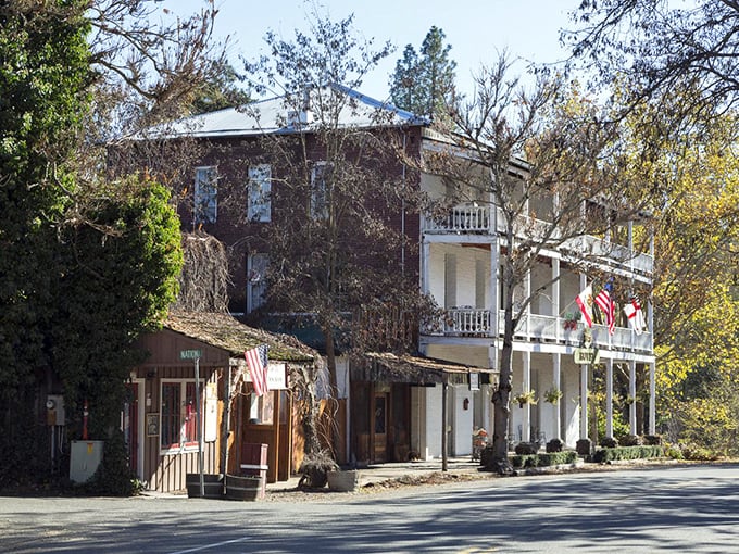 Volcano's weathered buildings stand as testament to the hardy souls who once sought fortune in these golden hills.