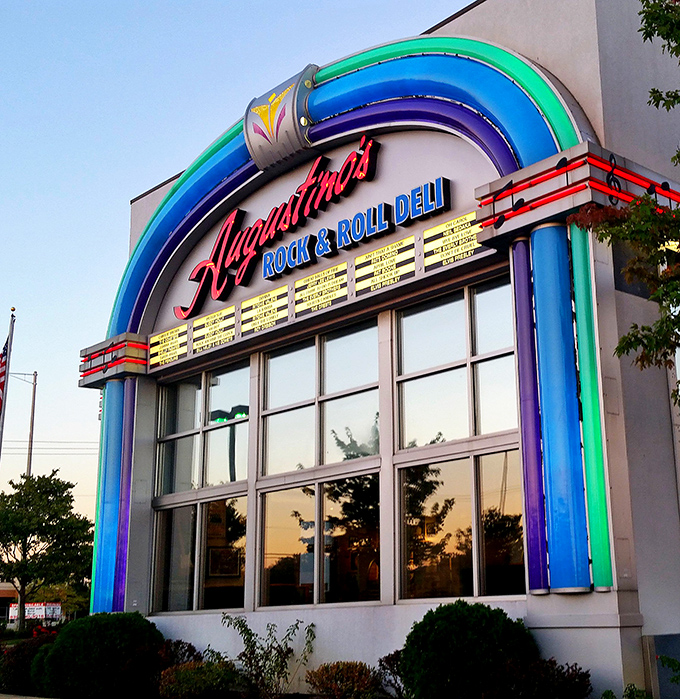 Augustino's colorful exterior promises sandwiches with as much personality as a rock star's wardrobe.