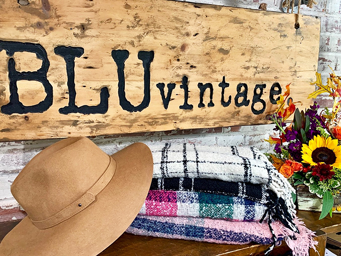 That wooden sign, tan hat, and colorful blanket aren't just decor&mdash;they're a preview of how vintage can feel completely fresh and relevant.