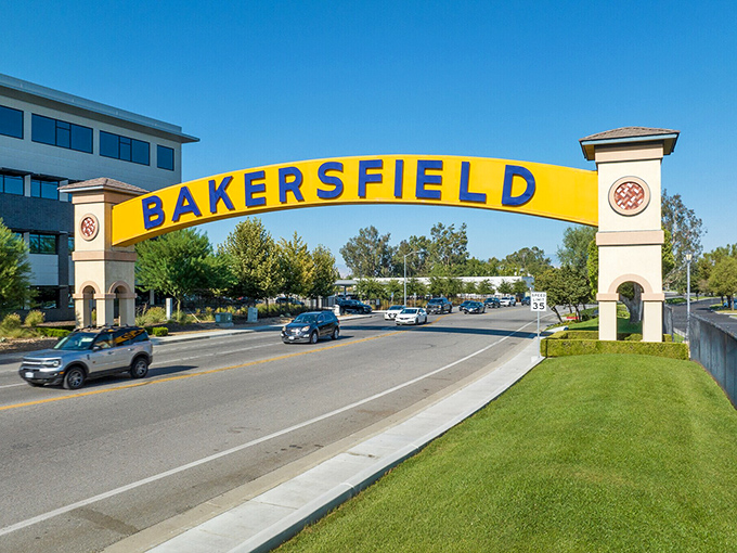 Bakersfield's golden gateway arch spans more than a street - it bridges the gap between big-city dreams and small-town values.