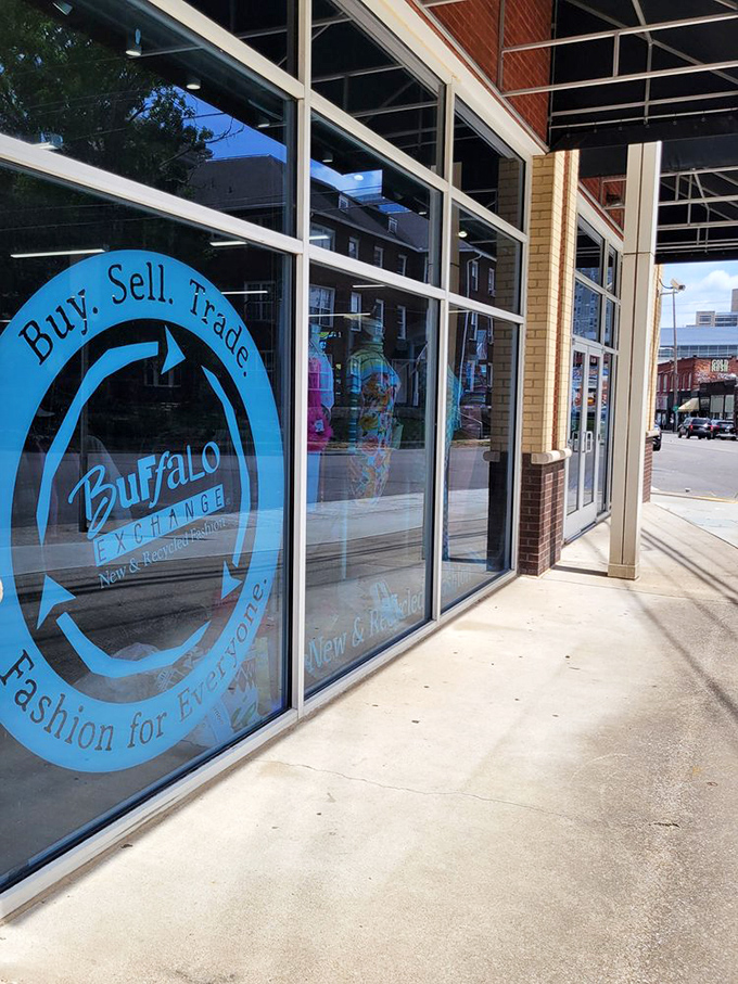 Large windows reveal the carefully curated selection that makes Buffalo Exchange a fashion lover's paradise.
