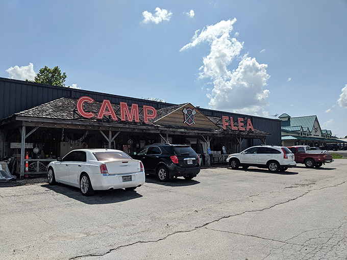 This rustic exterior sets the perfect mood for discovering authentic vintage treasures with genuine character stories.