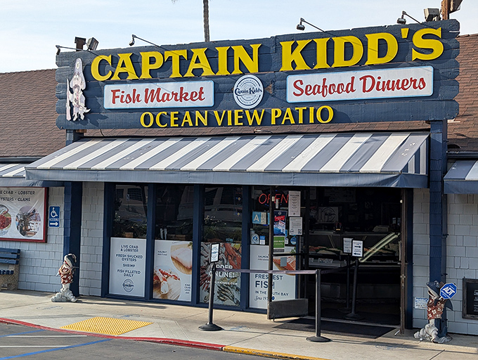 Blue and white stripes never looked so appetizing, especially when they're wrapped around a harbor-fresh seafood paradise.