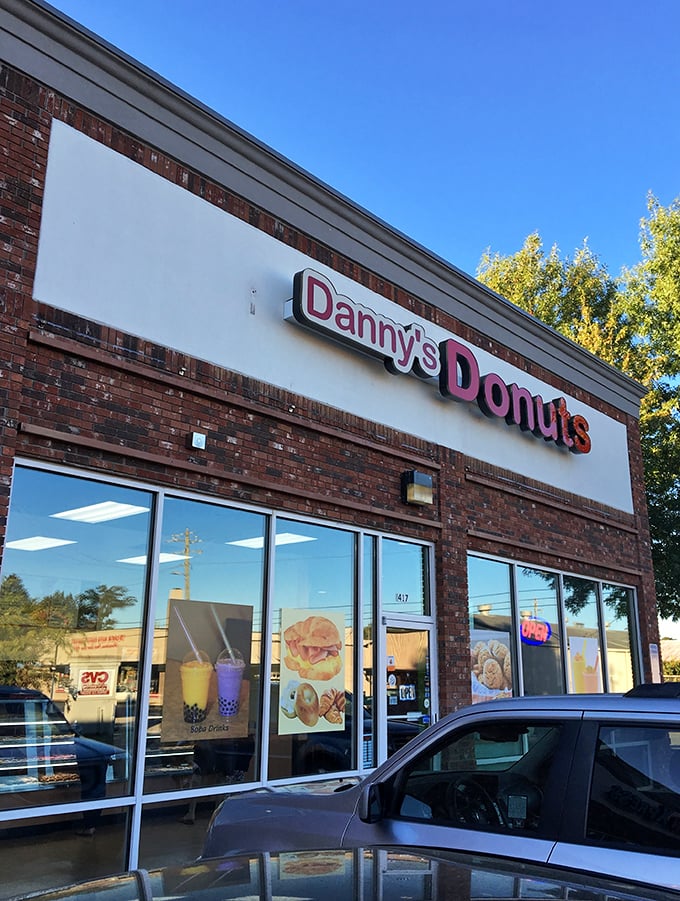 The simple storefront of Danny's Donuts hides a world of flavor inside. Like finding out your quiet neighbor is secretly a rock star.